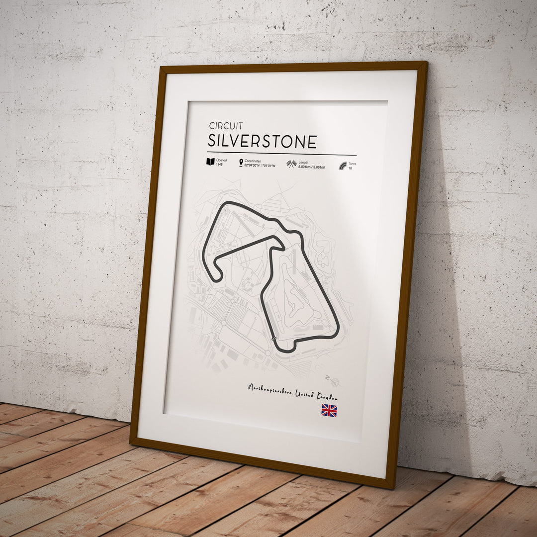 Formula 1 Poster, Silverstone Circuit Map – Studio Pacific Art