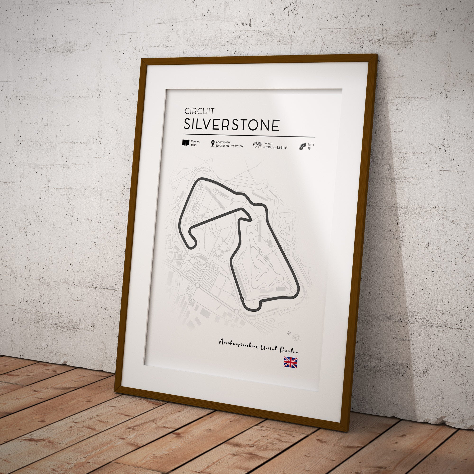Formula 1 Poster, Silverstone Circuit Map – Studio Pacific Art