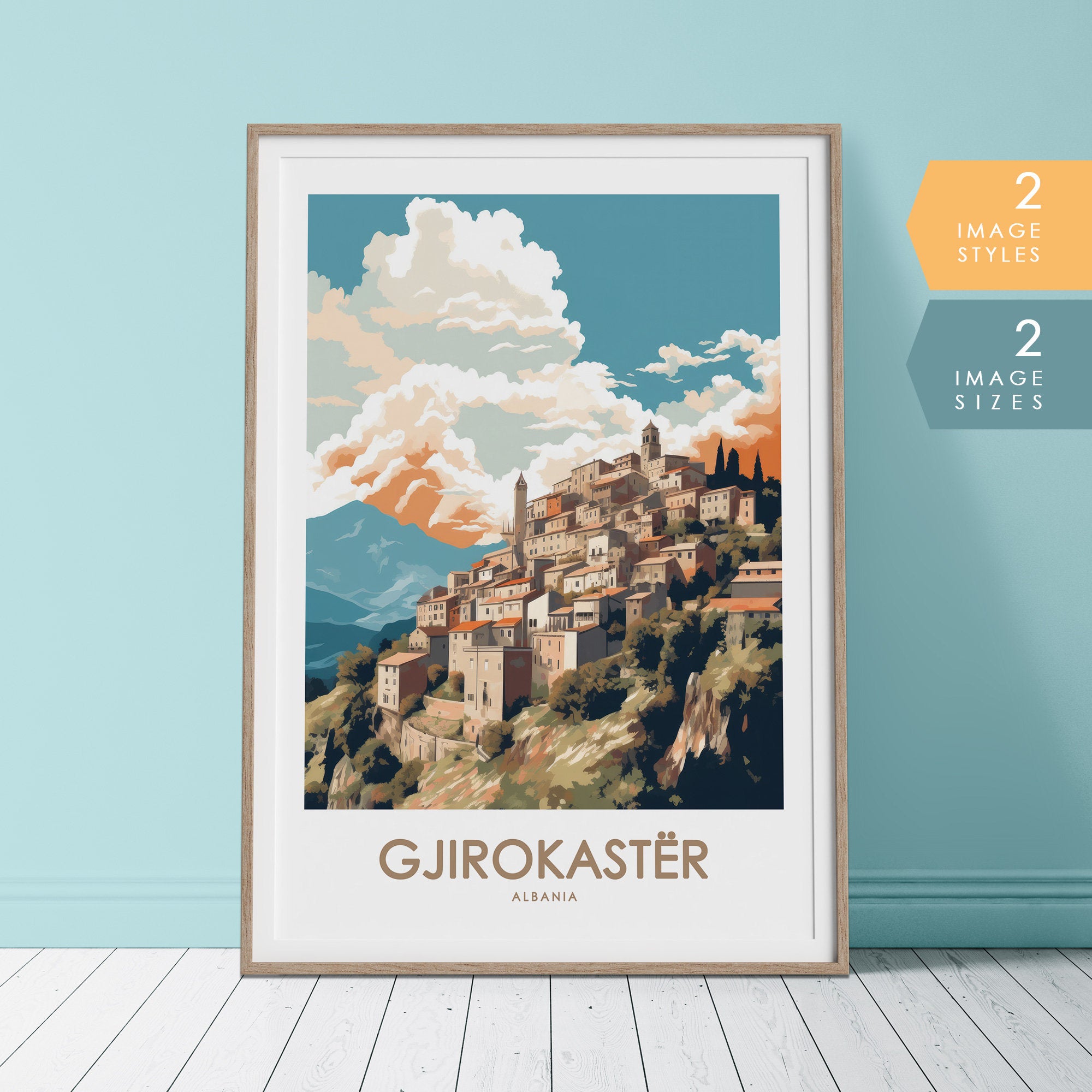 Gjirokaster, Albania Travel Poster – Studio Pacific Art